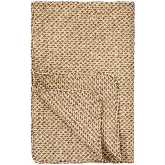 Quilt beige m/blokmønster